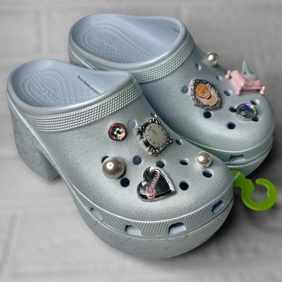 CROCS | Shoes | New Disney Cinderella Platform Crocs Light Blue W ...